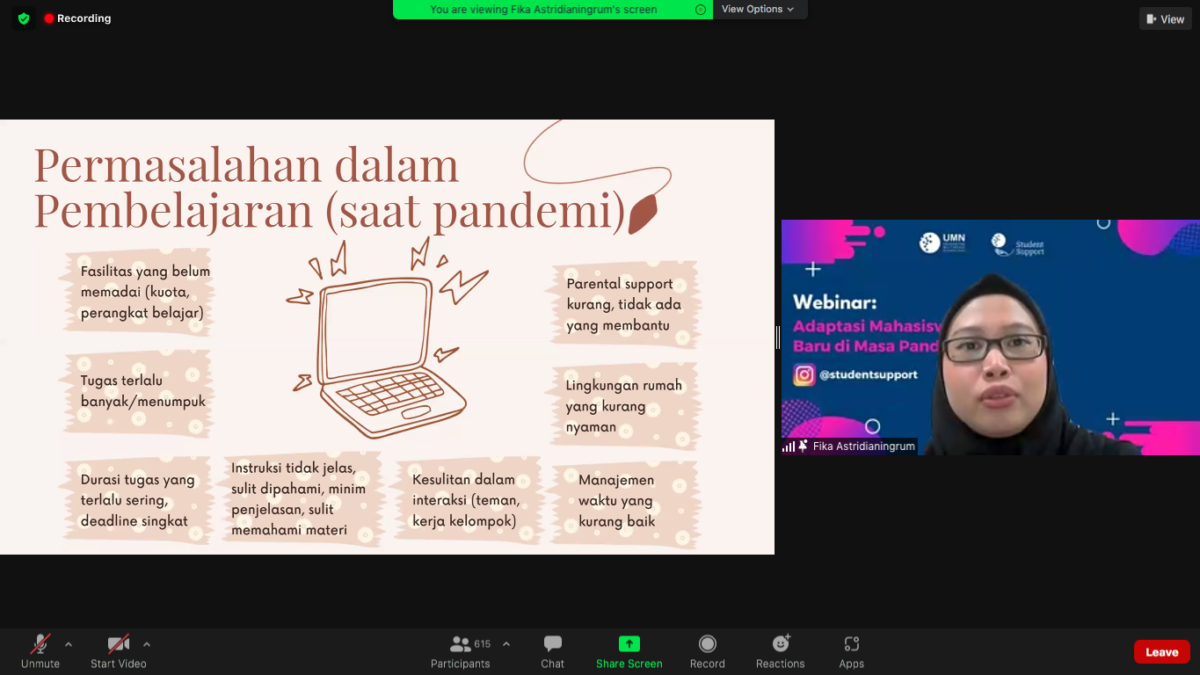 Webinar Student Support UMN: Tips Adaptasi Kuliah di Masa Pandemi | Universitas Multimedia Nusantara