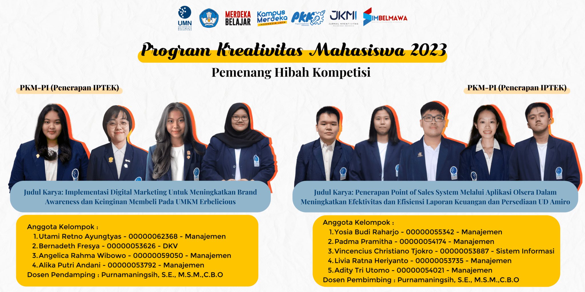 Mahasiswa UMN Lolos Pendanaan PKM-PI, Kejar Medali di PIMNAS | Universitas Multimedia Nusantara