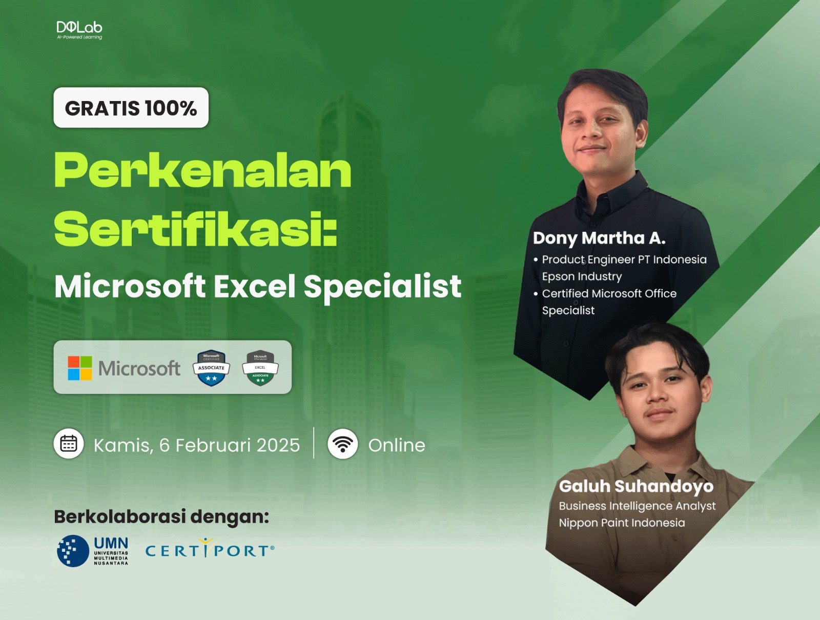 DQLab Hadirkan Kelas Perkenalan Gratis Program Sertifikasi Microsoft Excel | Universitas ...